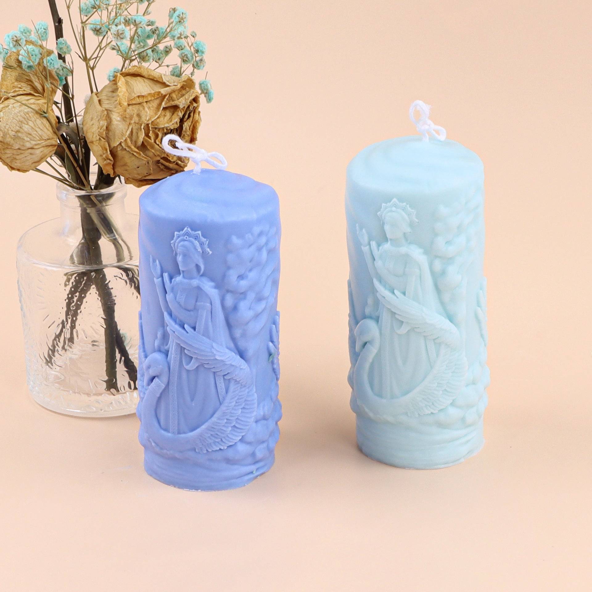 Create Divine Candles with Embossed Goddess Pillar Silicone Candle Mol