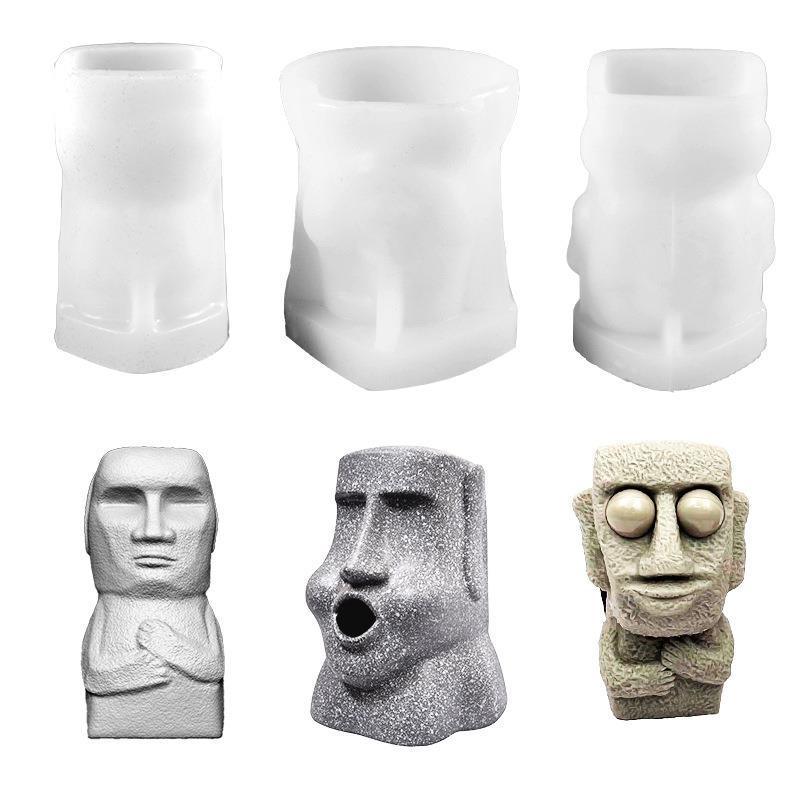 Moai Stone Candle Silicone Mold