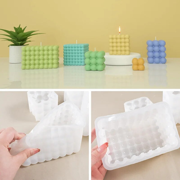 Multi Size Bubble Cube Candle Mold