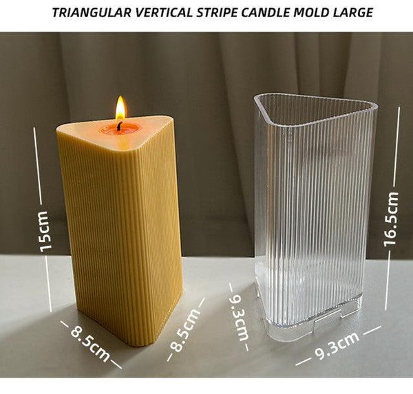 Triangular Vertical Striped Candle Mold